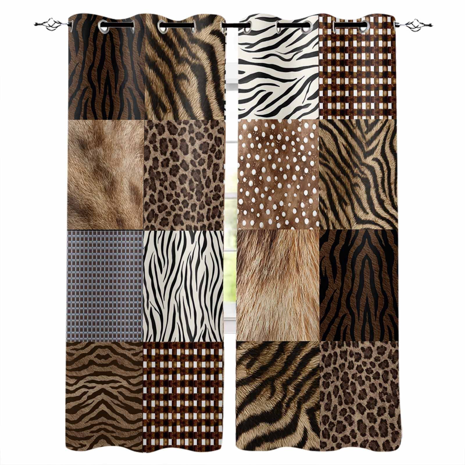 Animal Print Plaid Blackout Curtains for Bedroom/Living Room, Thermal ...