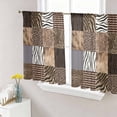 Animal Print Plaid Sheer Curtains 45 Inch Length 2 Panels Set, Modern ...