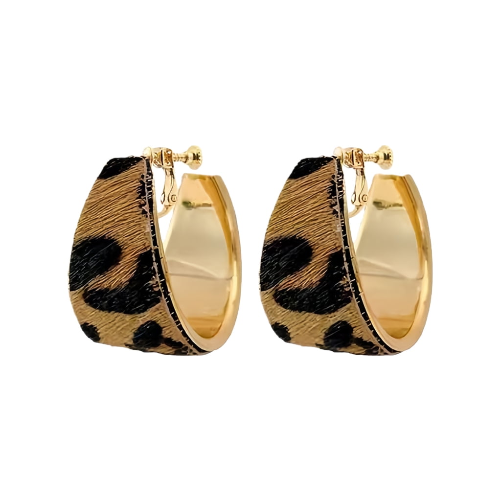 Animal Print Round Copper Earrings Ear Accessories For Parties Work ...