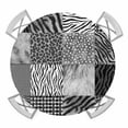 Animal Print Round Table Cover, Art Rustic Gray Leopard Zebra Tiger ...