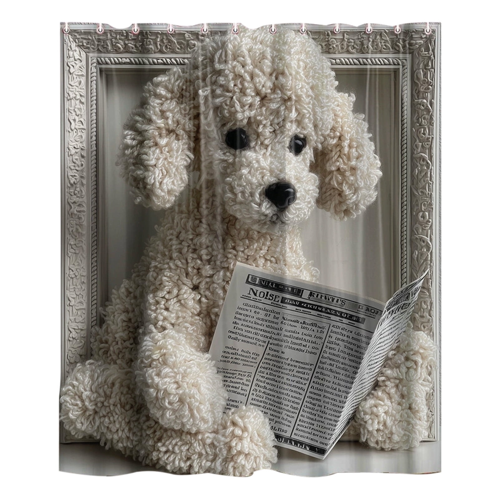 Animal Print Shower Curtain Faux Embroidery Design Waterproof Bathroom ...