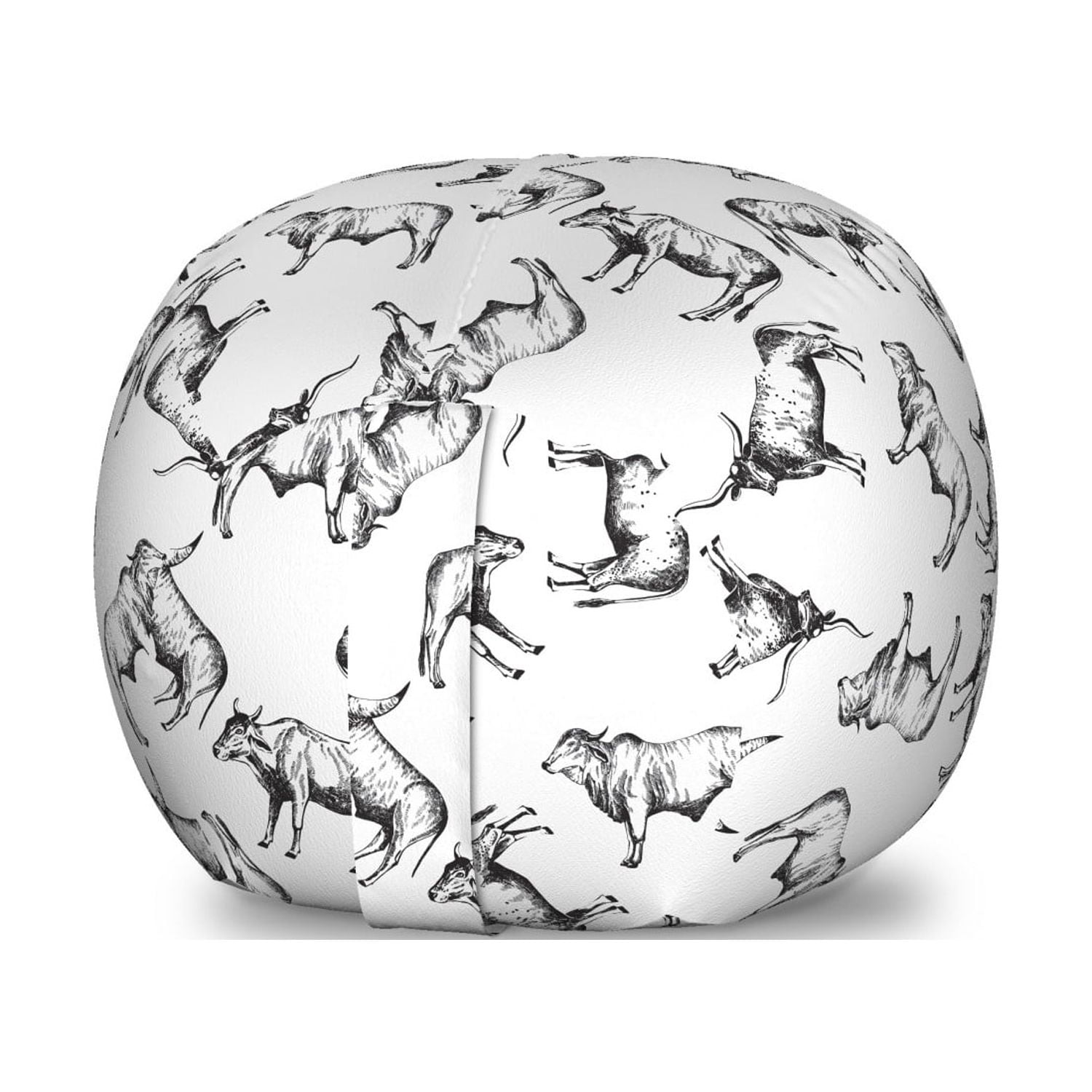 Animal Print Storage Toy Bag Chair, Simplistic Monochrome Sketch ...