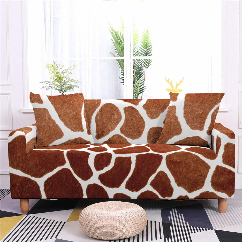 Animal Print Tiger Pattern Slipcovers Elastic Couch Cover for Living ...