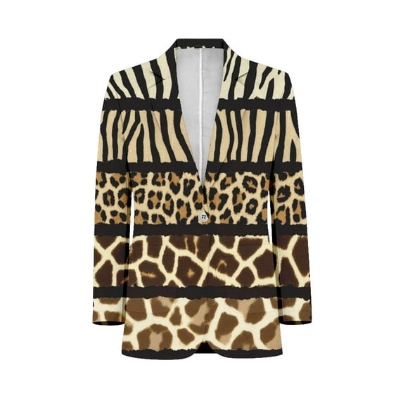 Animal Print Torn Paper Strips Men's Suit Blazer Casual Party Wear Slim ...