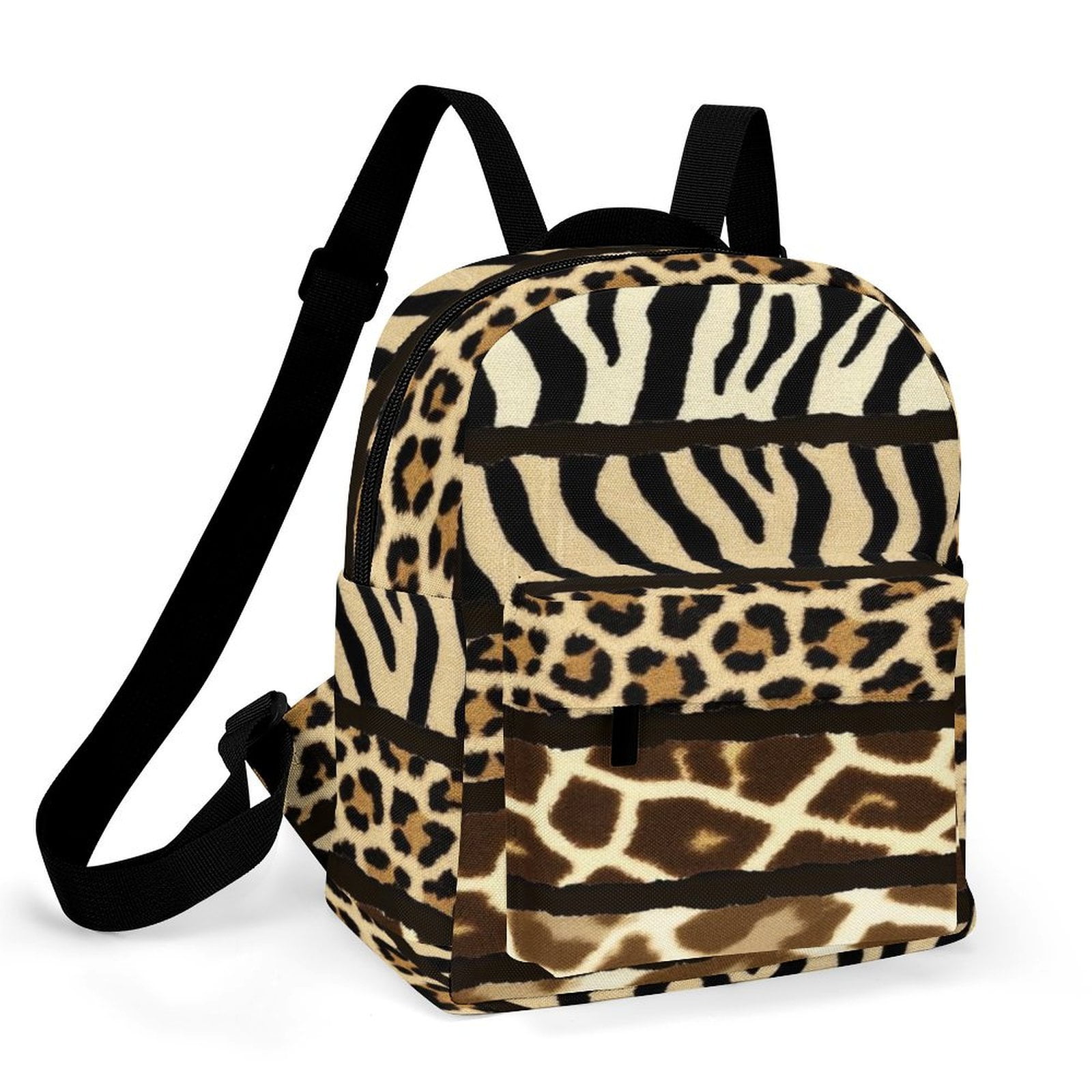 Animal Print Torn Paper Strips Small Backpack Cute Mini Backpacks For ...