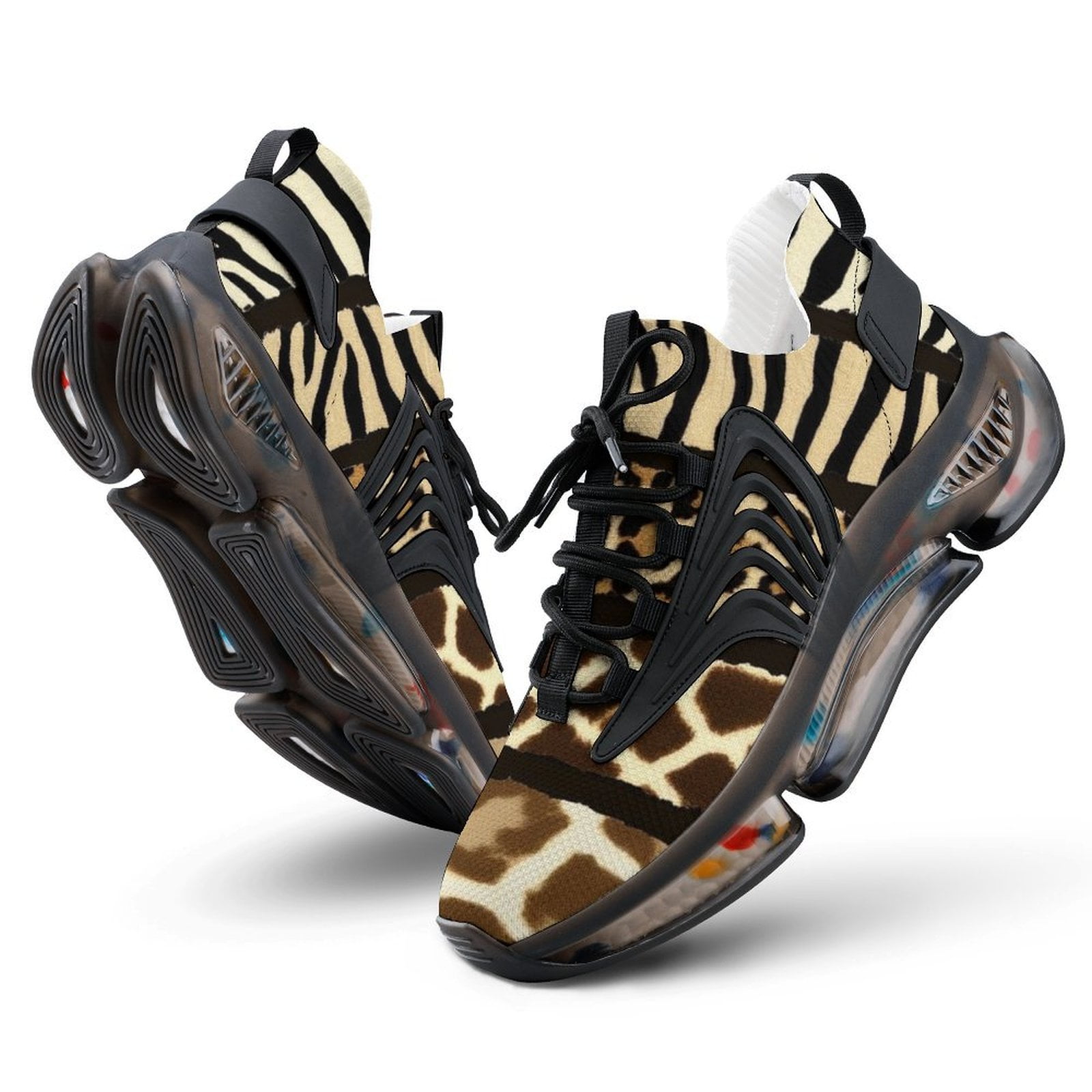 Animal Print Torn Paper Strips Walking Shoes for Men Woman Lightweight ...