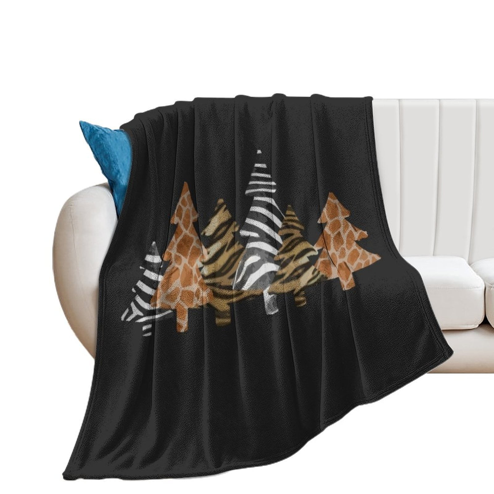 Animal Print Trees Throw Blanket Plaid anime Tourist Hair Blankets ...