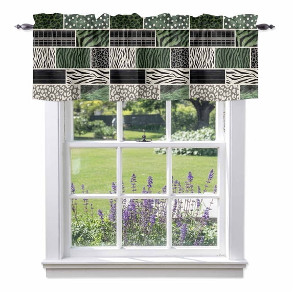 Animal Print Valances for Windows Art Rustic Green Leopard Zebra Tiger ...