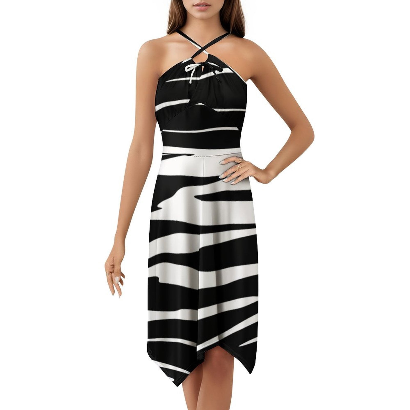 Animal Print Zebra Dress Elegant Party Dresses Evening Dresses Women ...