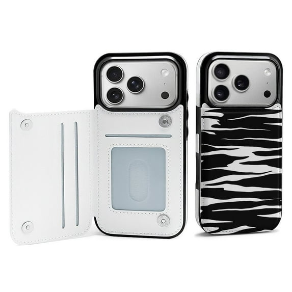 Animal Print Zebra Leather Wallet Case for iPhone 12 Wallet Case Card ...