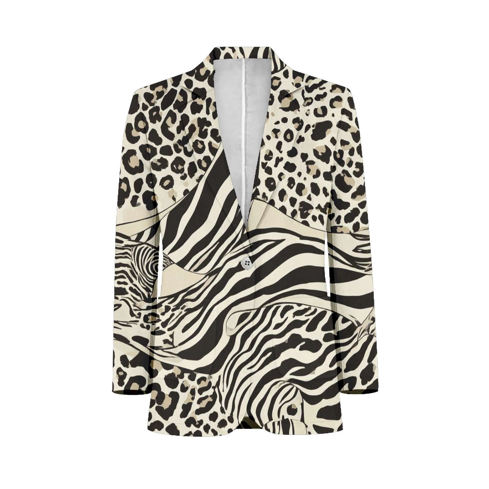 Animal Print Zebra Leopard Mens Suits Shawl Collar Slim Fit Suit Mens ...