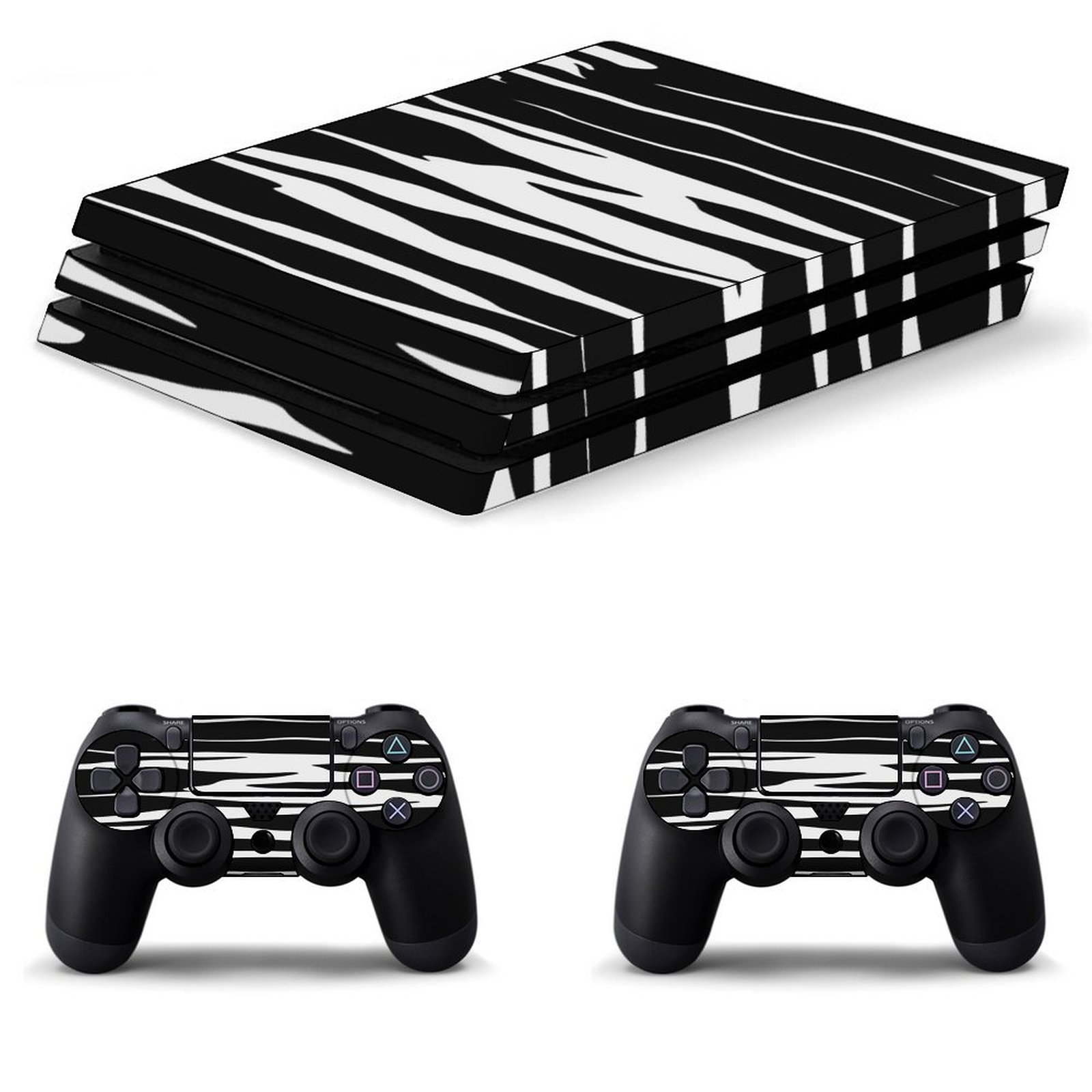 Animal Print Zebra PS4/PS4 Pro/PS4 Slim Skin Sticker For Console And ...