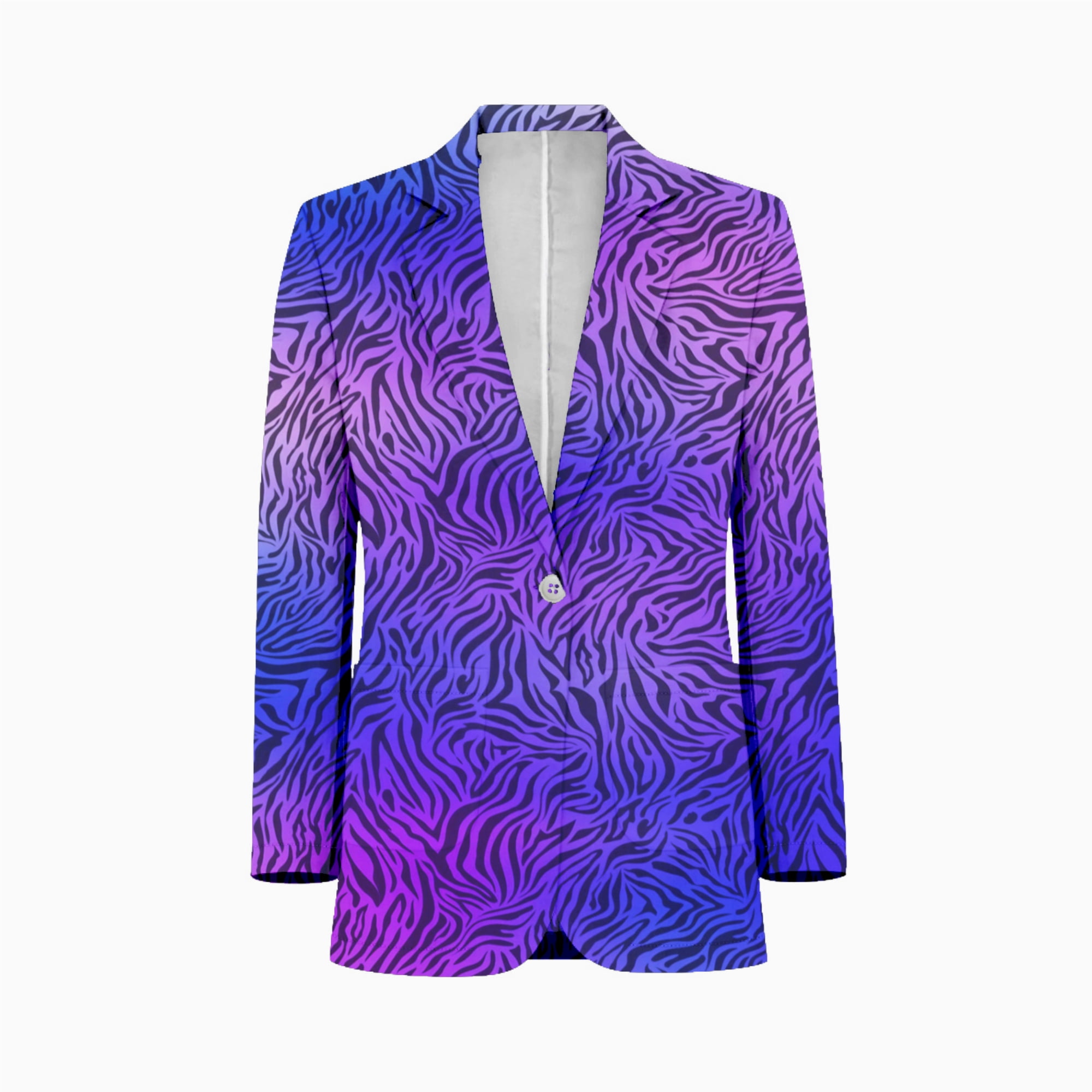 Animal Print Zebra Pink Purple Mens Suits Shawl Collar Slim Fit Suit ...