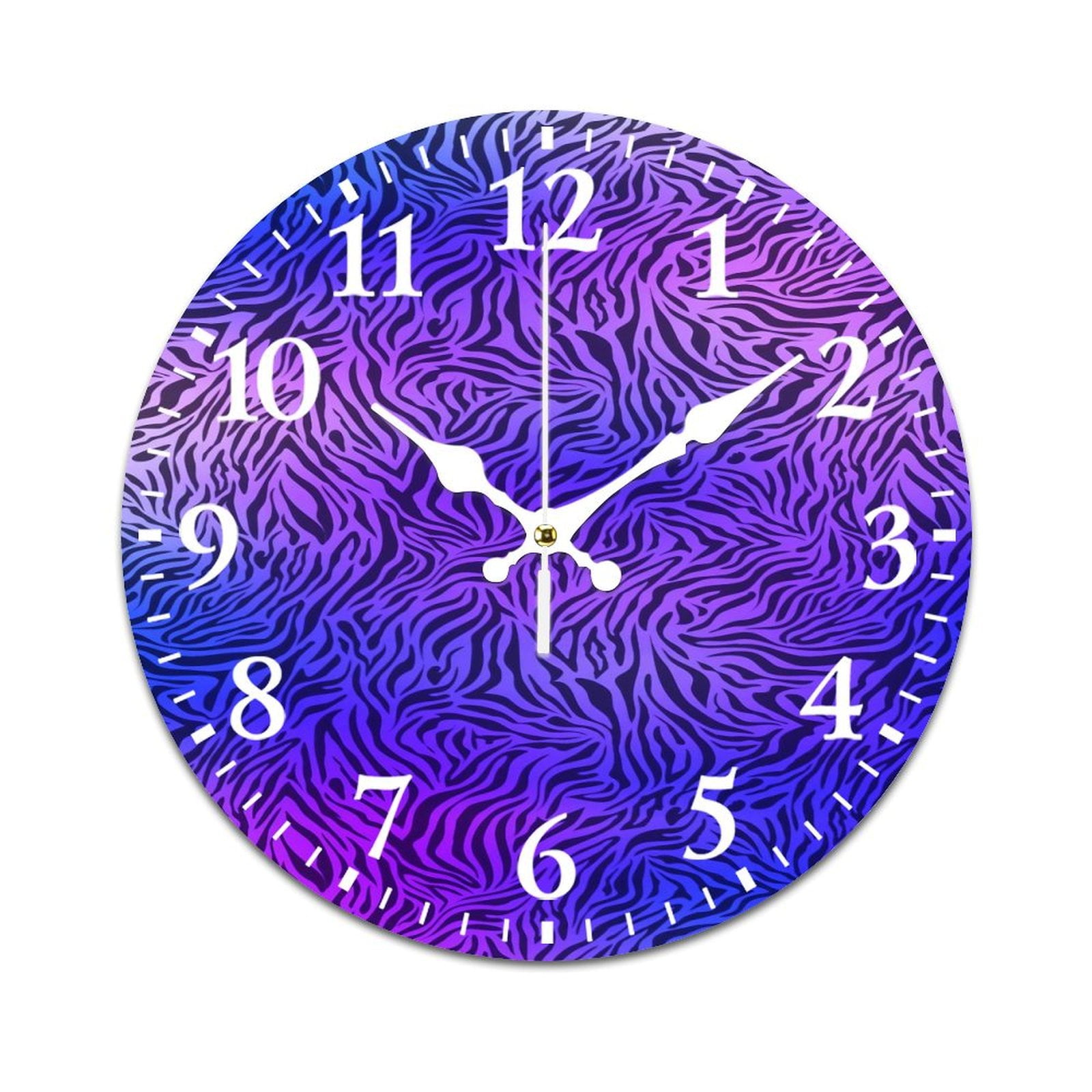 Animal Print Zebra Pink Purple Wall Clock Modern Design Clocks Wall ...
