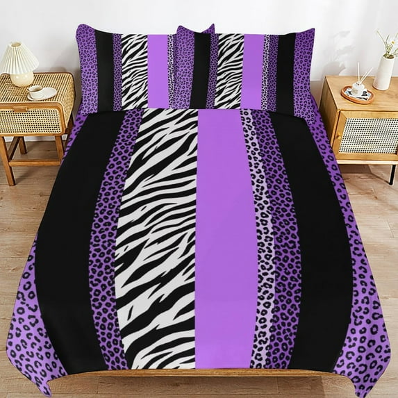 Animal Print Zebra Stripes-2 Duvet Cover 3pcs Set Themed Multicolor ...