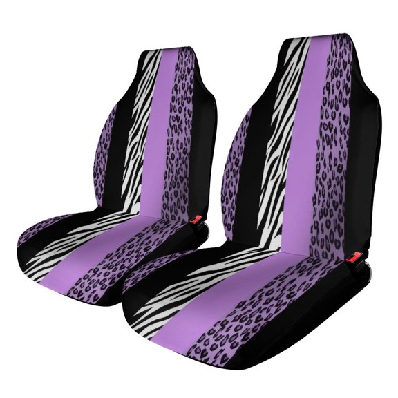 BDK Zebra Print Car Seat Covers Two Tone Zebra Accent on Black, 9pc ...