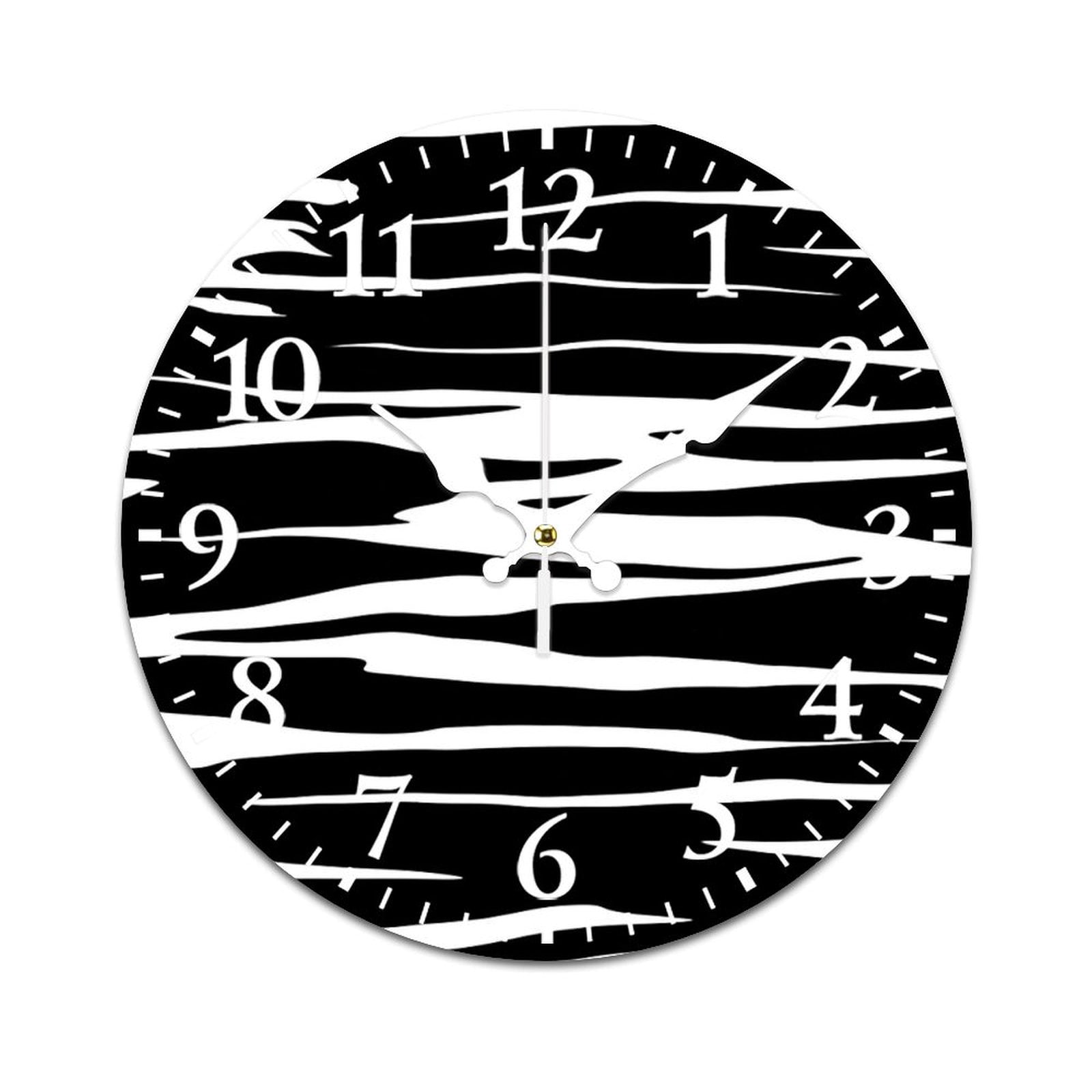 Animal Print Zebra Wall Clock Modern Design Clocks Wall Hanging Home ...