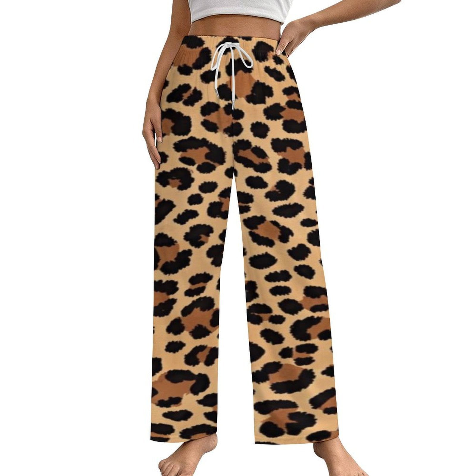Animal Printing Leopard Pajama Pants Breathable with Pockets Pajamas ...