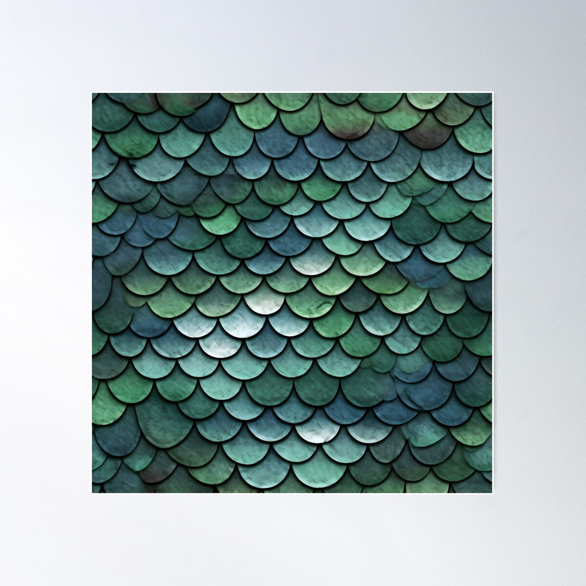 Animal Prints Fish Scale Pattern Poster Wall Art, Modern Wall Decor For ...