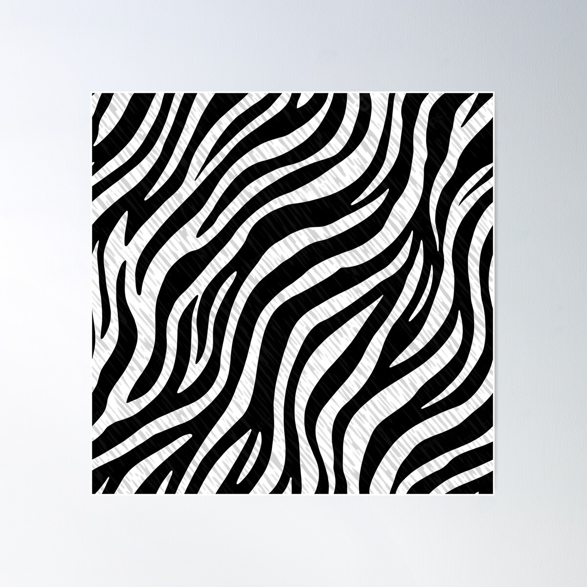Animal Prints Zebra Pattern 2 Poster Wall Art, Modern Wall Decor For ...