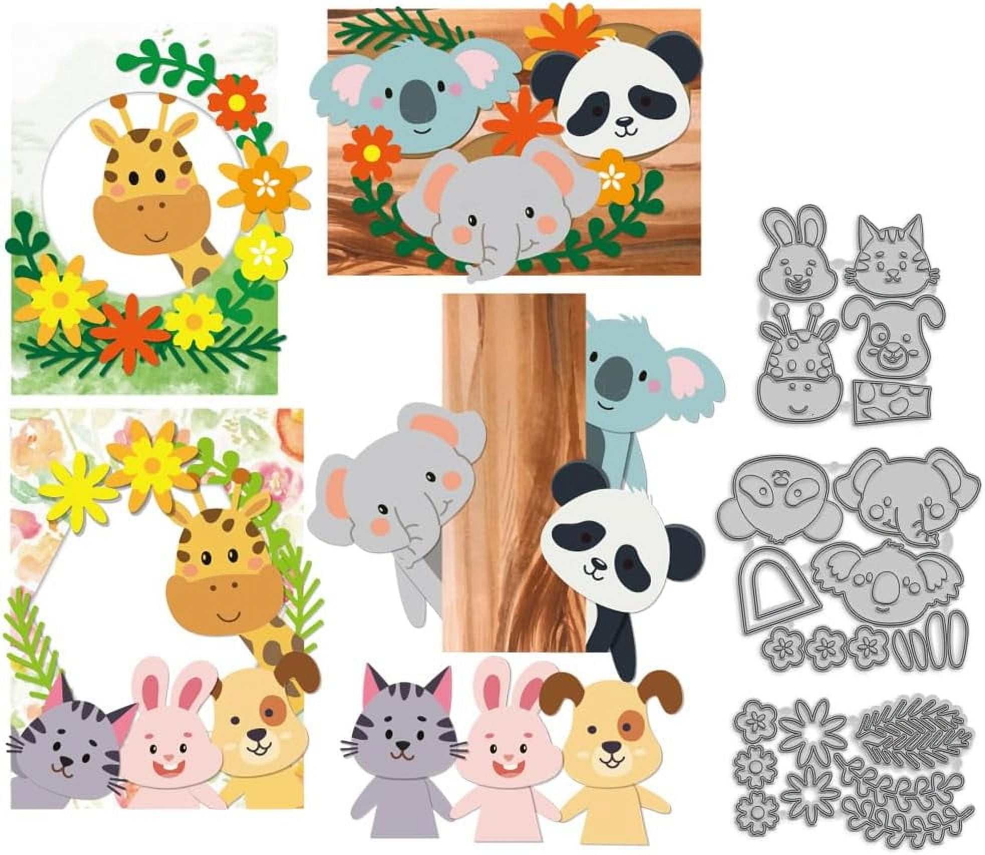 Animal Probe Cut Dies Elephant Panda Rabbit Animal Cutting Dies Set ...