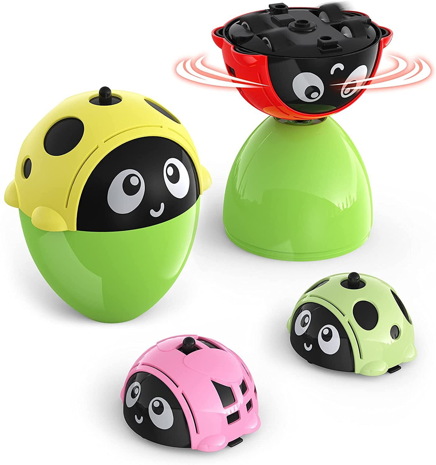 Animal Pull Back Cars,(4 Pack) Toddlers Spinning 360° Rotating Gyro ...