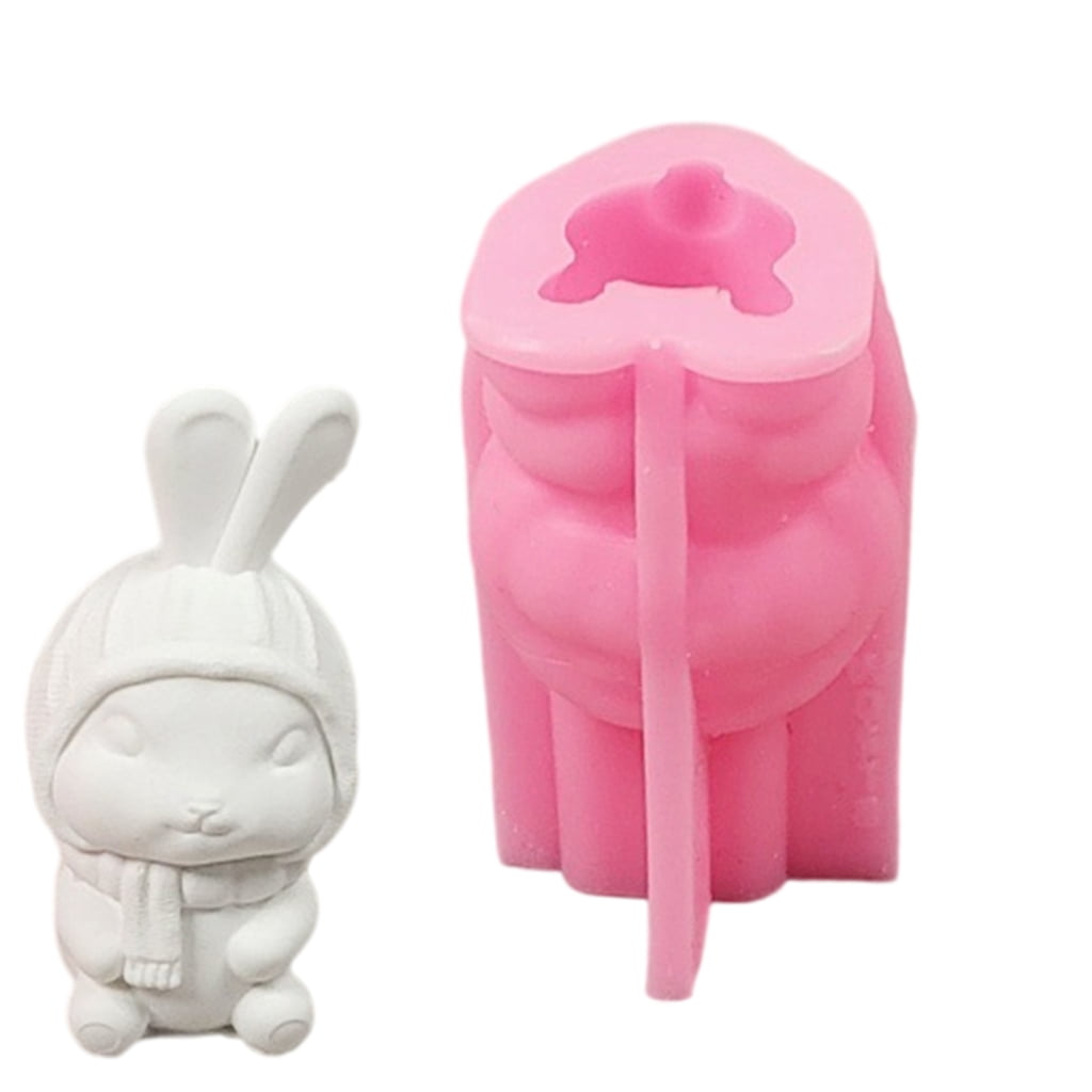 Animal Rabbits Figurine Silicone Candle Molds for Handmade Candle Soap ...