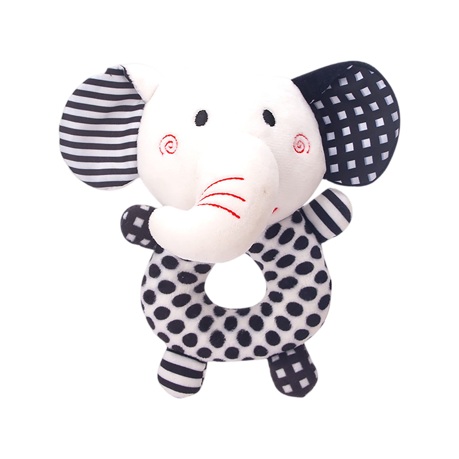 Animal Rattle Round Handheld Rattle Plush Toy - Soft, Cute Elephant ...