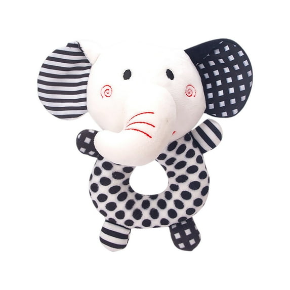 Animal Rattle Round Handheld Rattle Plush Toy - Soft, Cute Elephant ...
