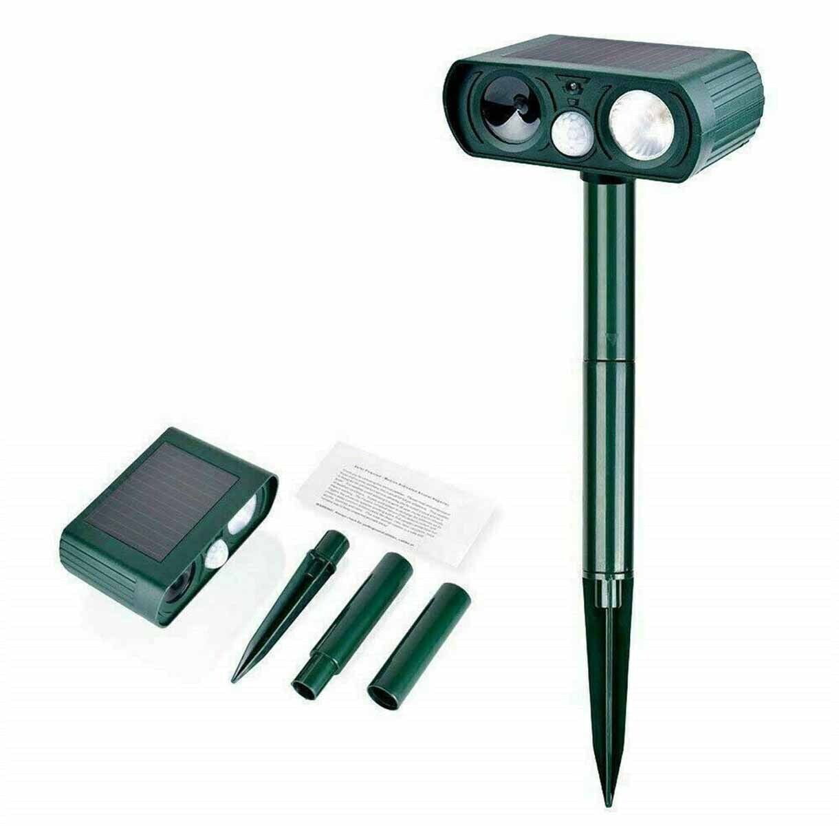 Animal Repeller Ultrasonic Solar Power Bird Dog Cat Skunk Deer Raccoon ...