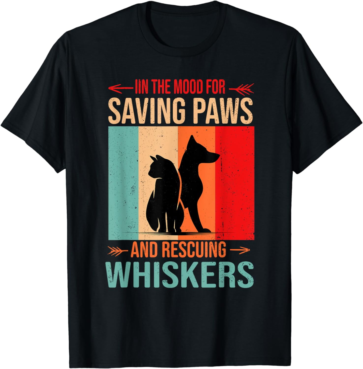 Animal Rescue Quote Saving Pets in Vintage Style T-Shirt - Walmart.com