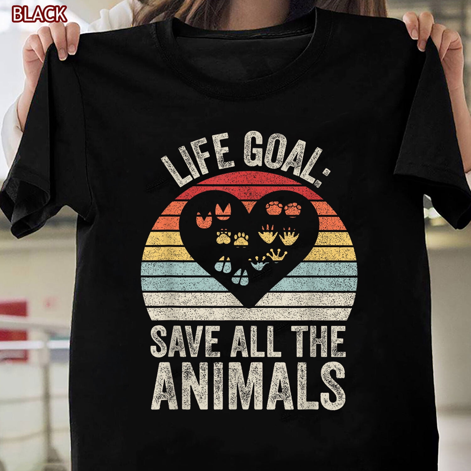 Animal Rescue T-Shirt, Save All The Animals with Retro Wildlife ...