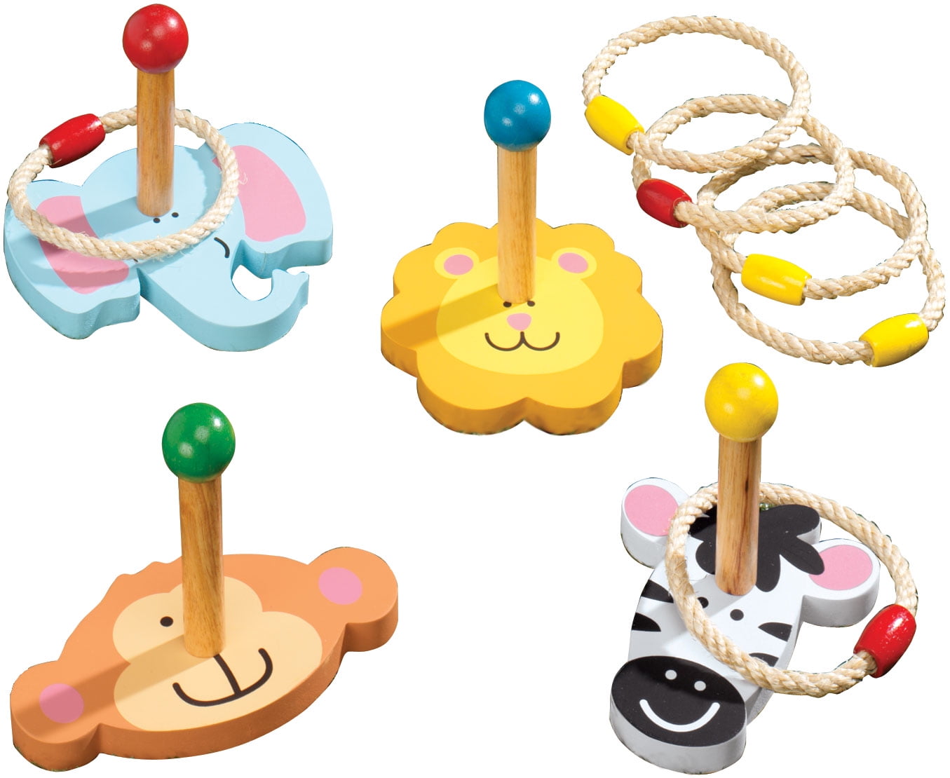 Fox Valley Traders Kids Animal Ring Toss Game with Monkey, Zebra, Lion ...