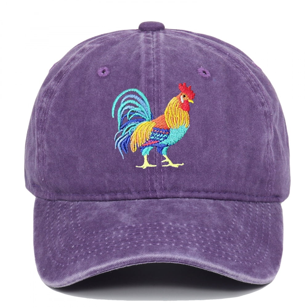 Animal Rooster Embroidered Baseball Cap Pure Cotton Vintage Washed ...