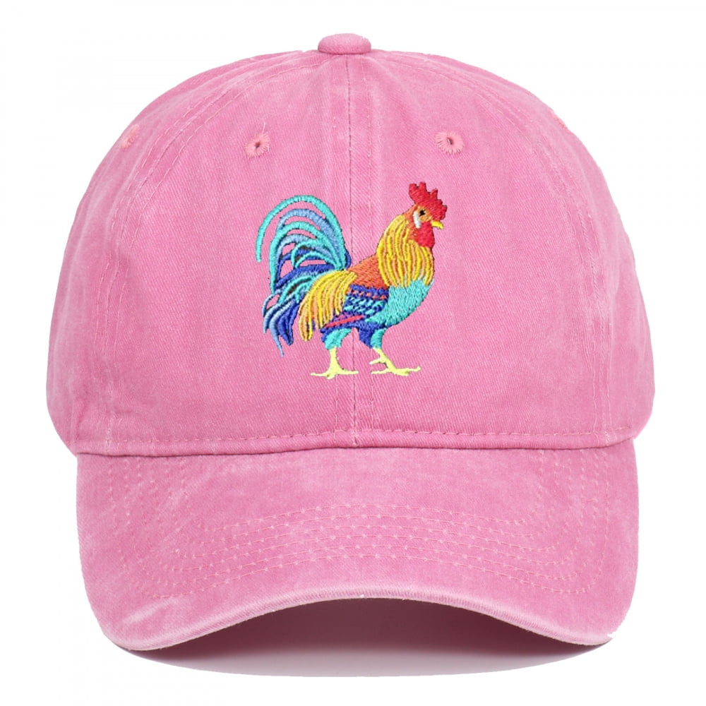 Animal Rooster Embroidered Baseball Cap Pure Cotton Vintage Washed ...