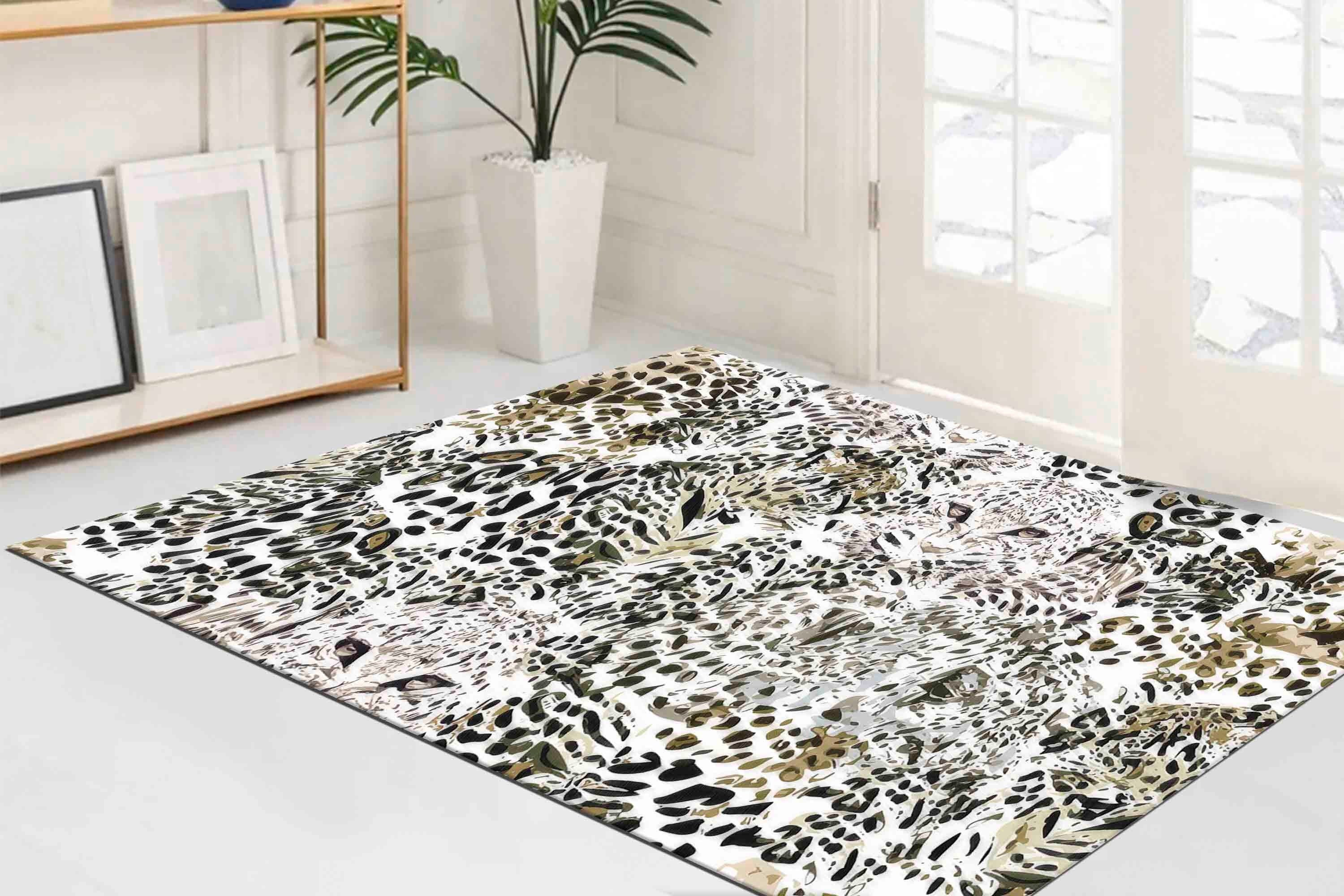 Animal Rugs, Door Mat Rugs, Tropical Leopard Rug, Luxury Rug, Safari ...