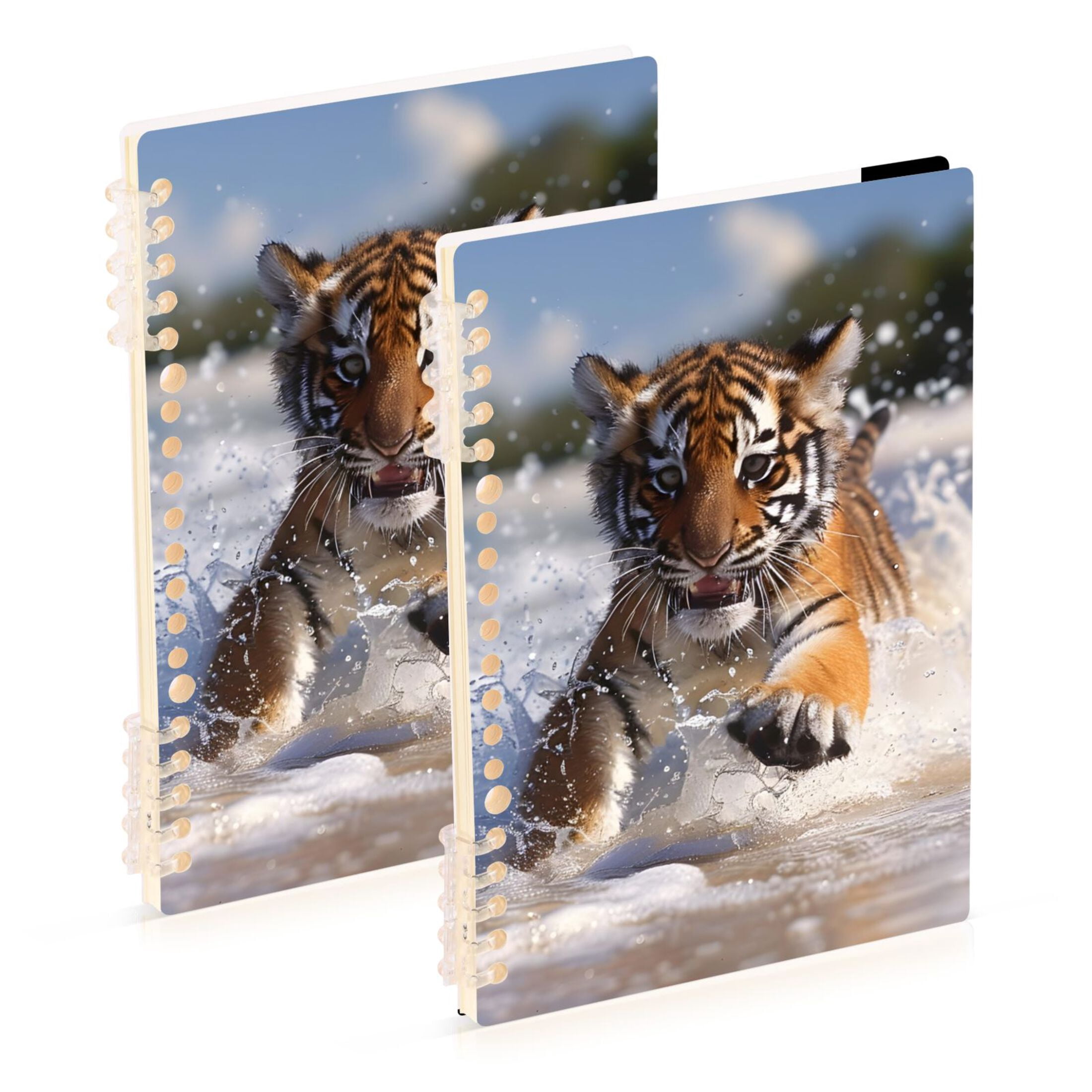 Animal Running on The Beach Notebook Detachable Coil Notebook Diary ...