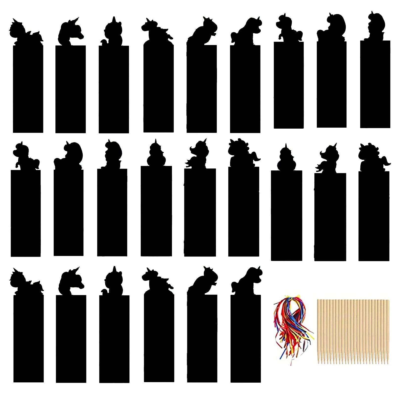 Animal Scratch Bookmarks Set, Magic Scratch Rainbow Bookmarks DIY ...