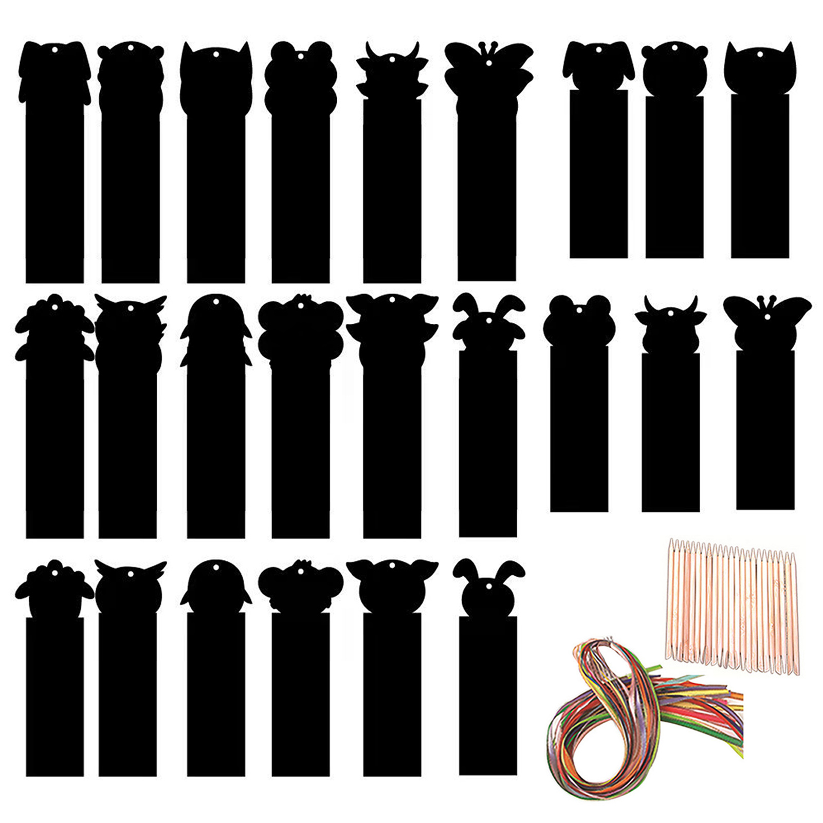 Animal Scratch Bookmarks Set, Magic Scratch Rainbow Bookmarks DIY ...