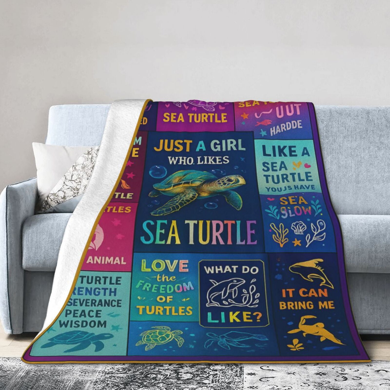 Animal Sea Turtle Blanket for Women Girls,Turtle Gifts for Women ...