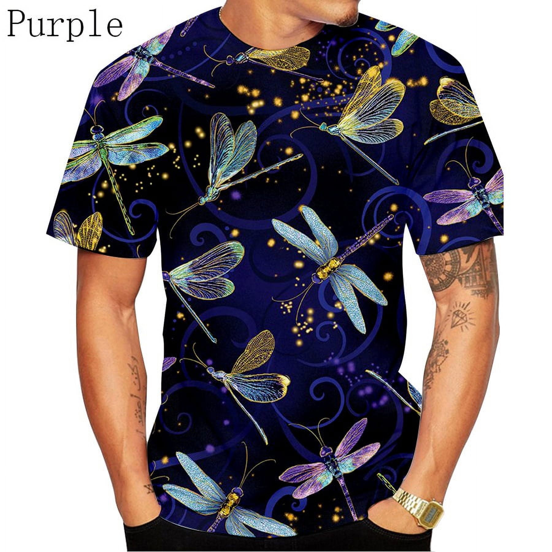 Animal Series 3D Dragonfly T-Shirt High-Quality Casual Animal T-Shirts ...