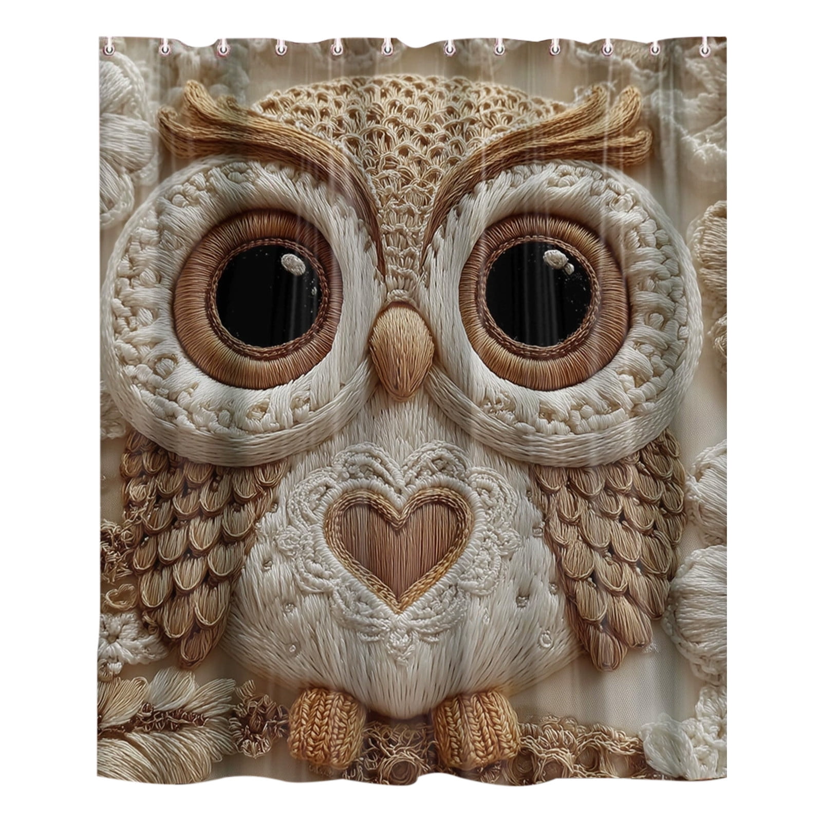 Animal Series Faux Embroidery Printed Shower Curtain Waterproof ...