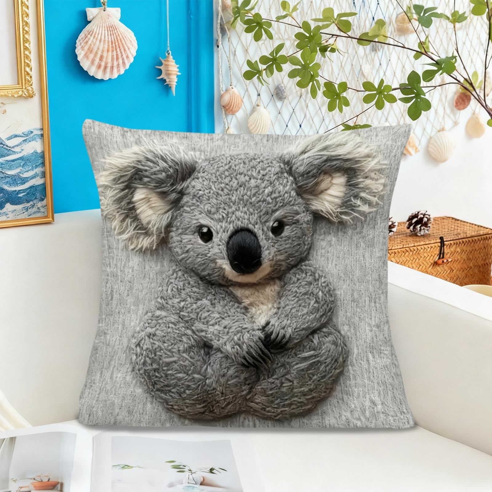 Animal Series Short Pile Plush Pillow Covers, Calf Lamb Elephant Panda ...