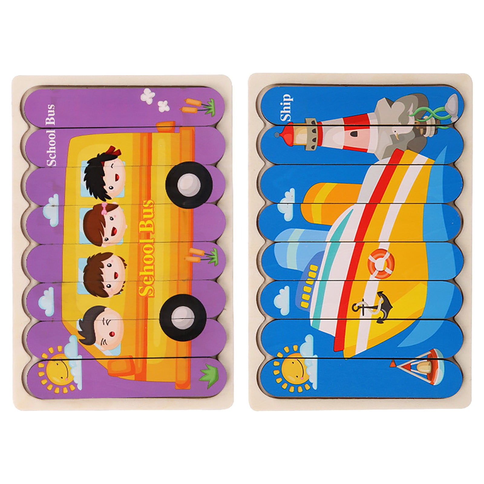 Animal Shape Wooden Puzzles for Toddlers Early Brain Development ...