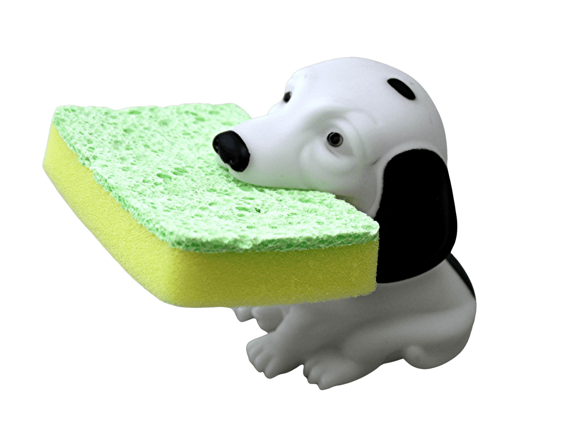 Animal-Shaped Dog Sponge Holder with Sponge – White Dog with Black ...