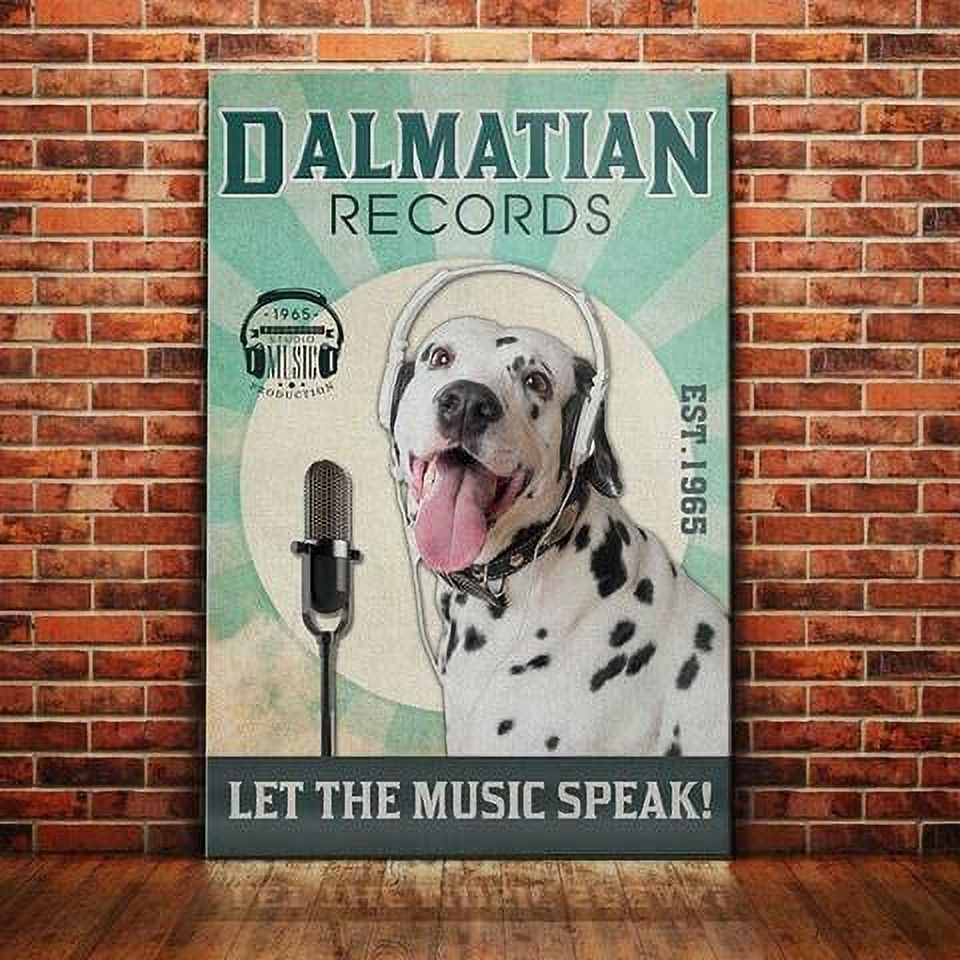 Animal Signs for Home Decor Dalmatian Dog Record Company Sign Vintage ...
