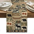Animal Silhouette Patchwork Cotton Linen Table Runner Country Forest ...