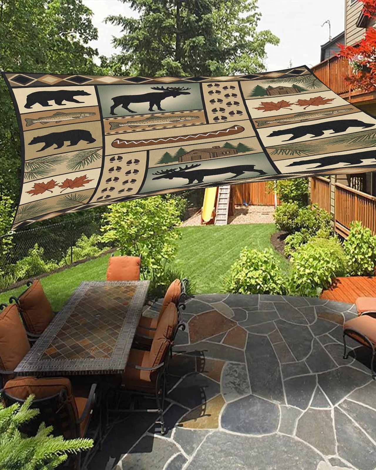Animal Silhouette Patchwork Sun Shade Sail 14'X18' Country Forest ...
