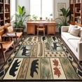 Animal Silhouette Patchwork Washable Area Rug 6 x 9 ft Country Forest ...
