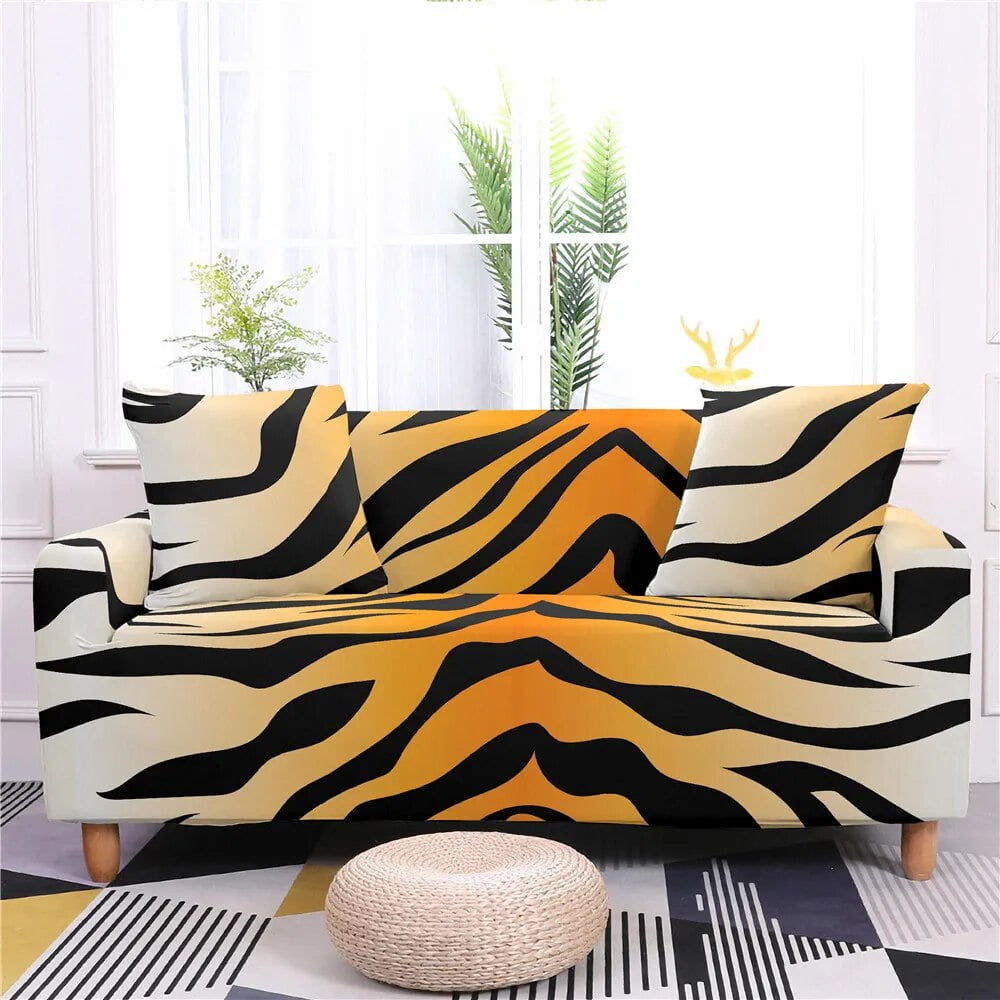 Animal Skin Leopard Print Tiger Pattern Slipcovers Elastic Couch Cover ...